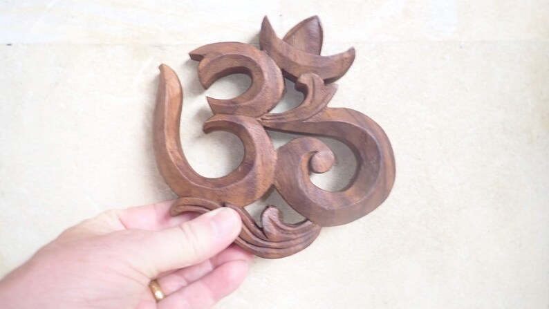 Wooden Hand Carved Om Symbol 3 Sizes - Etsy