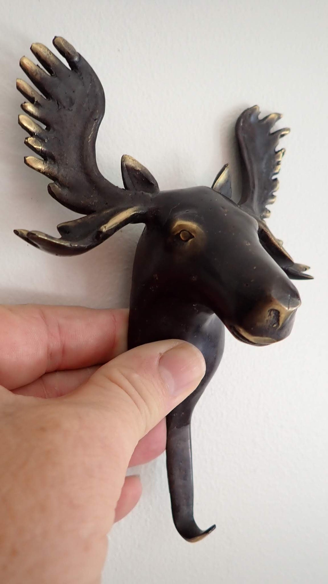 Java Brass Moose Hook - Etsy