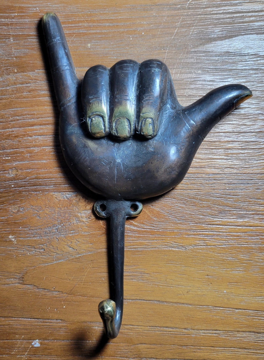 Hang Loose Shaka Hand Symbol Brass Hook - Etsy