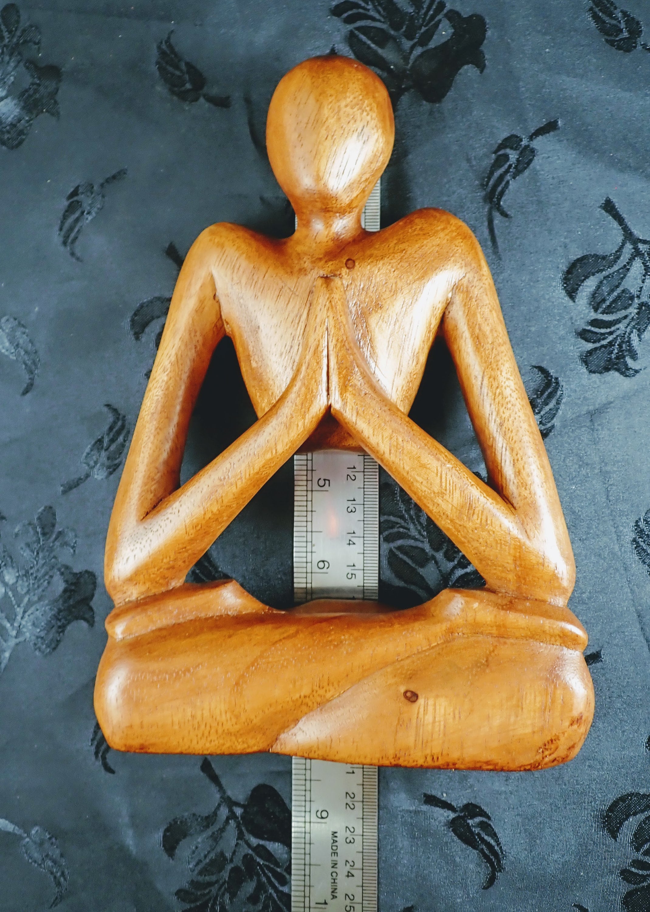 Namaste, Hand Carved Yoga Pose Sculpture Figurine, Peace Be With You 1 ...