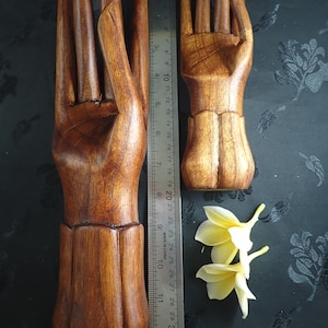 Hand Carved Set Left and Right Wood Buddha Hand Mudra - Etsy