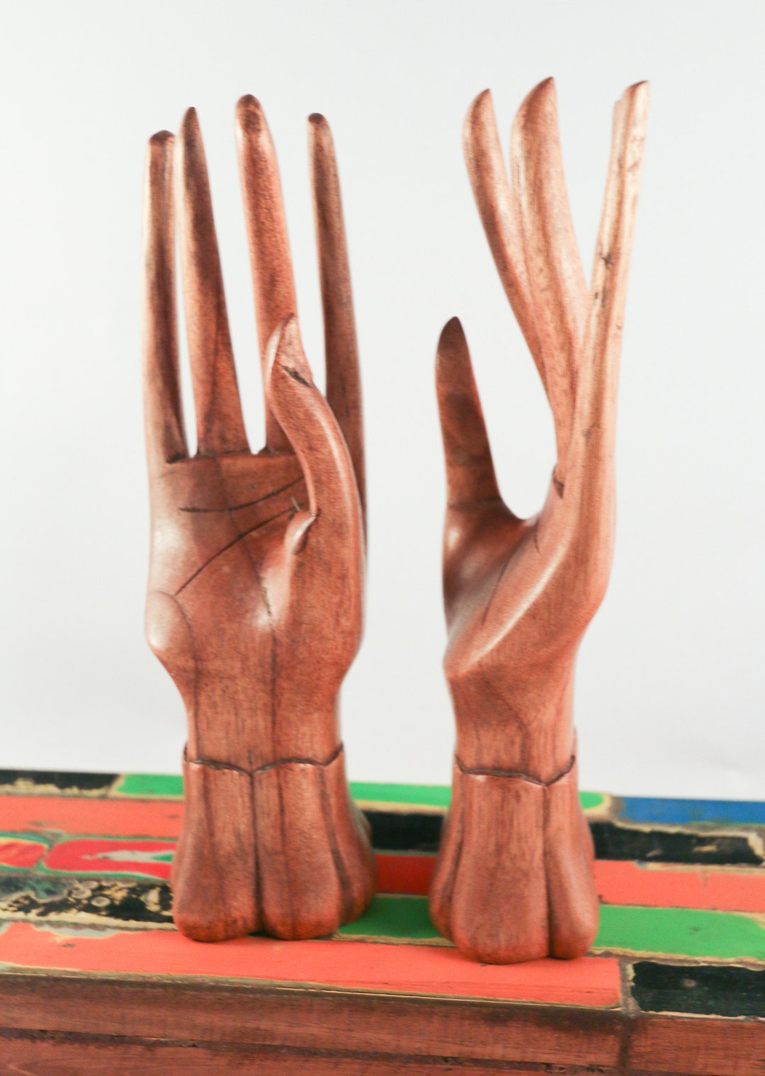 Hand Carved Set Left and Right Wood Buddha Hand Mudra - Etsy