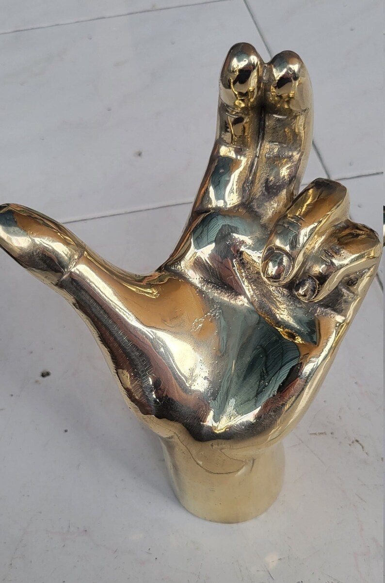 Brass Hand Fingering Sculpture Home Decor Brass Hand - Etsy