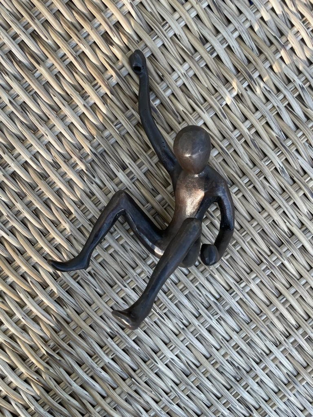Bronze Climbing Man Sculpture, Solid Metal Wall Decor - Etsy