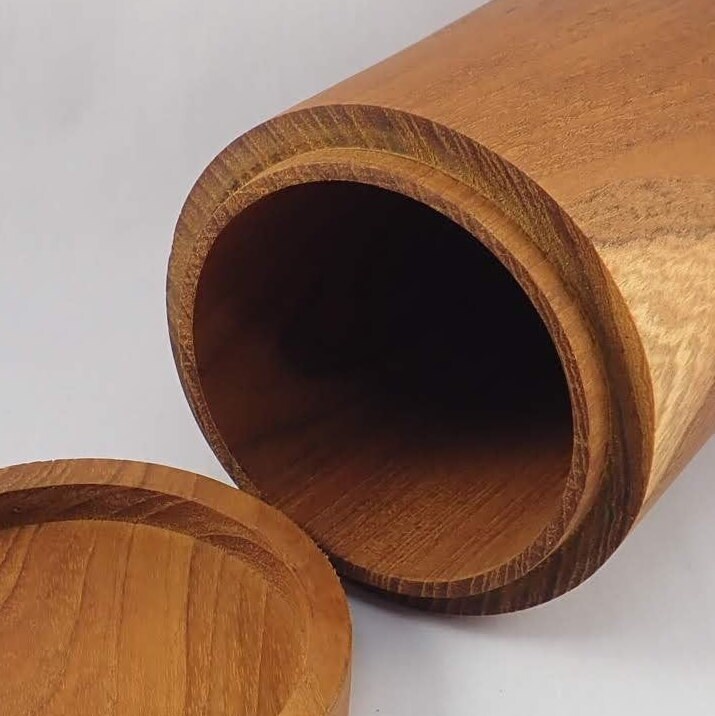 Teak air tight stash canister. Marijuana storage container | Etsy