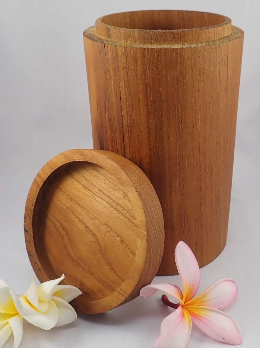 Teak air tight stash canister. Marijuana storage container | Etsy