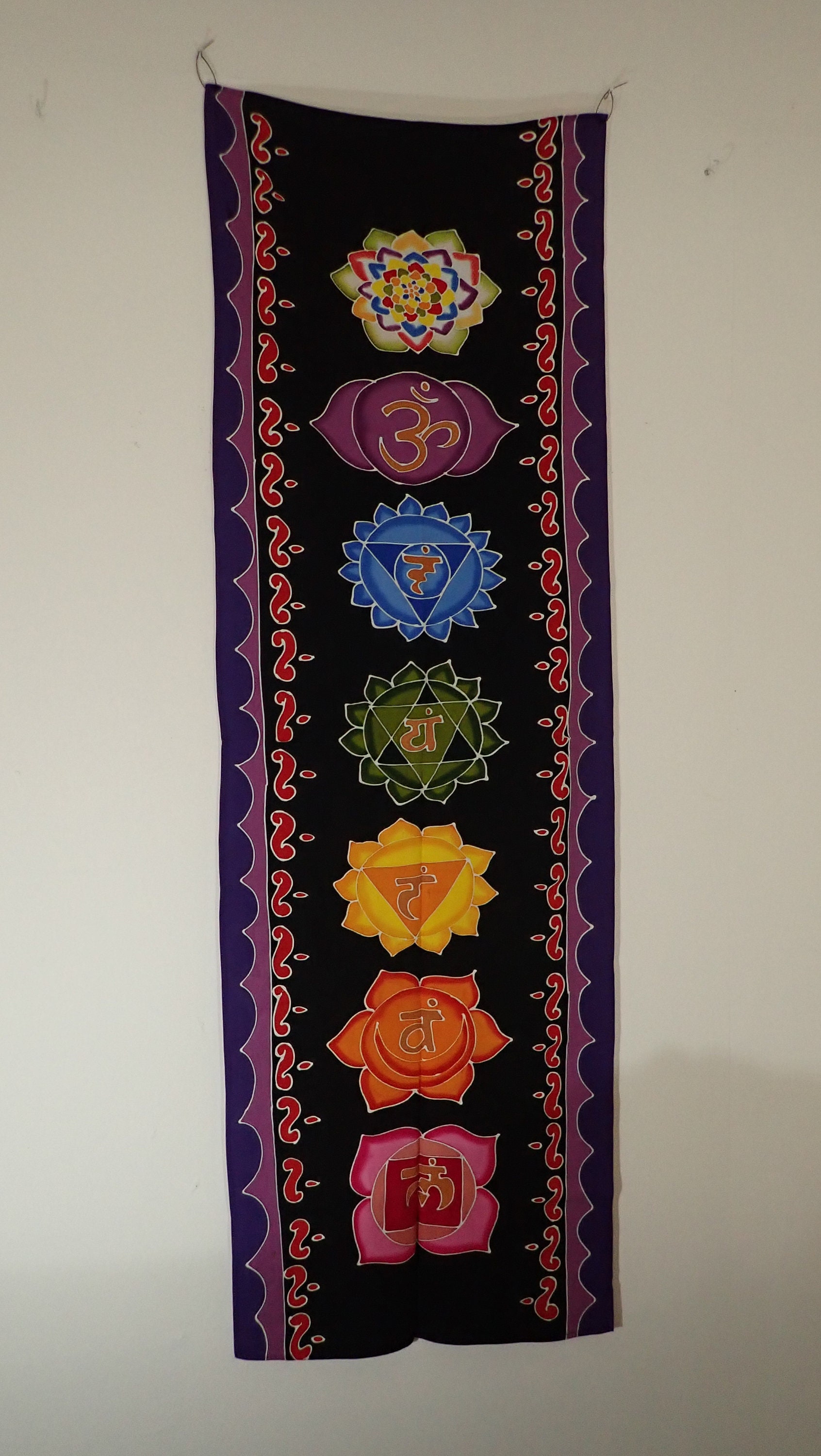 Hand Painted Batik Chakra Wall Art Flag - Etsy