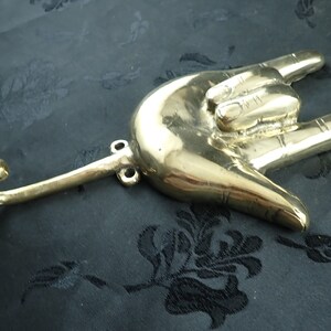 Heavy Metal Hand Symbol Brass Hook - Etsy