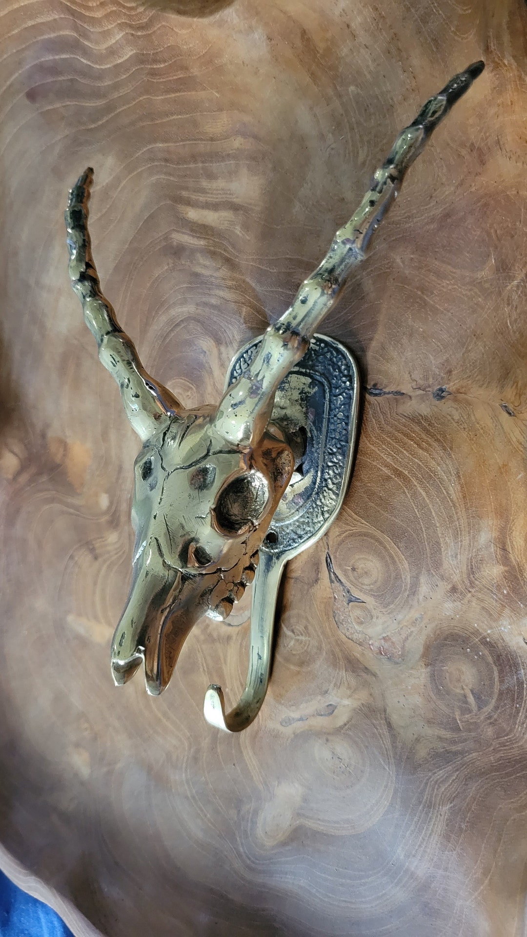 Impala Skeleton Head Brass Hook - Etsy