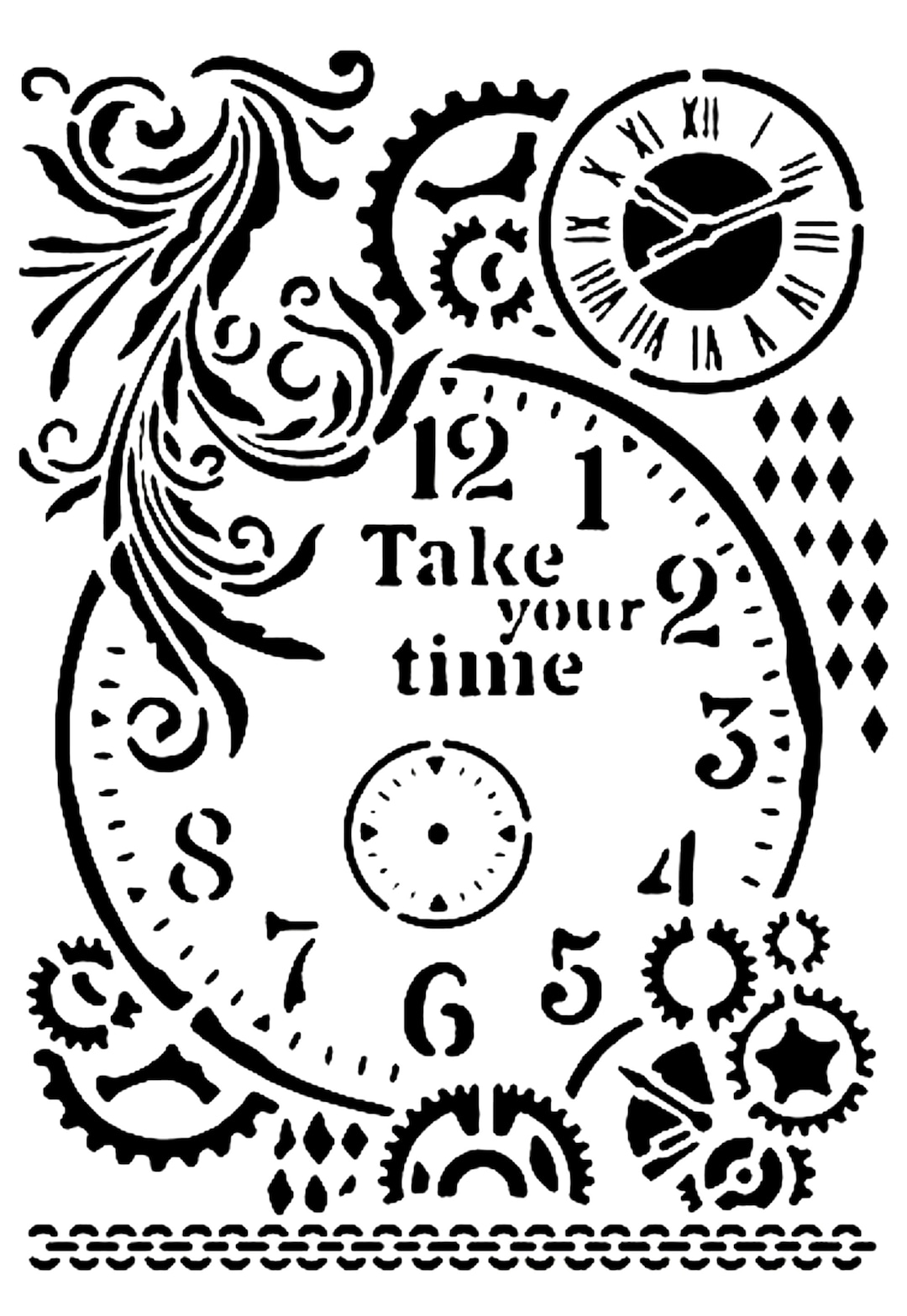 PLASTIC STENCIL 3021cm : Pendulum 04 - Etsy