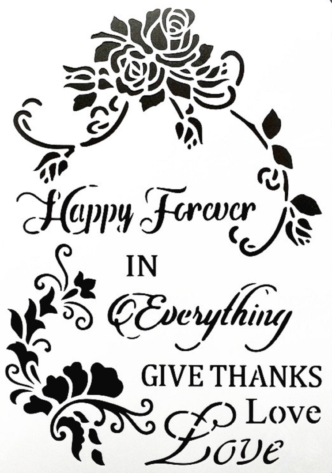 PLASTIC POCHOIR 30-21cm: Happy Forever - Etsy