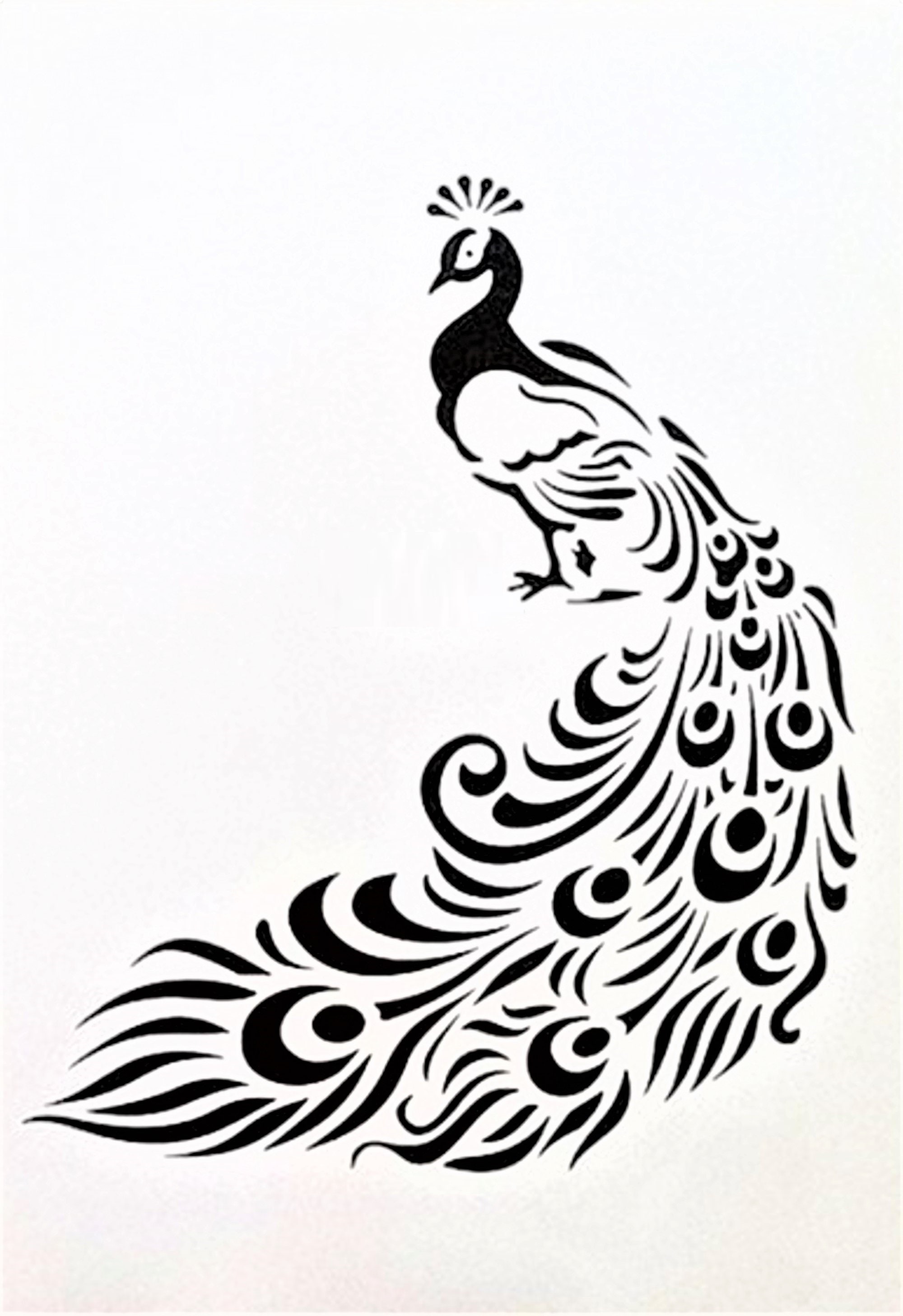 Easy Peacock Stencil
