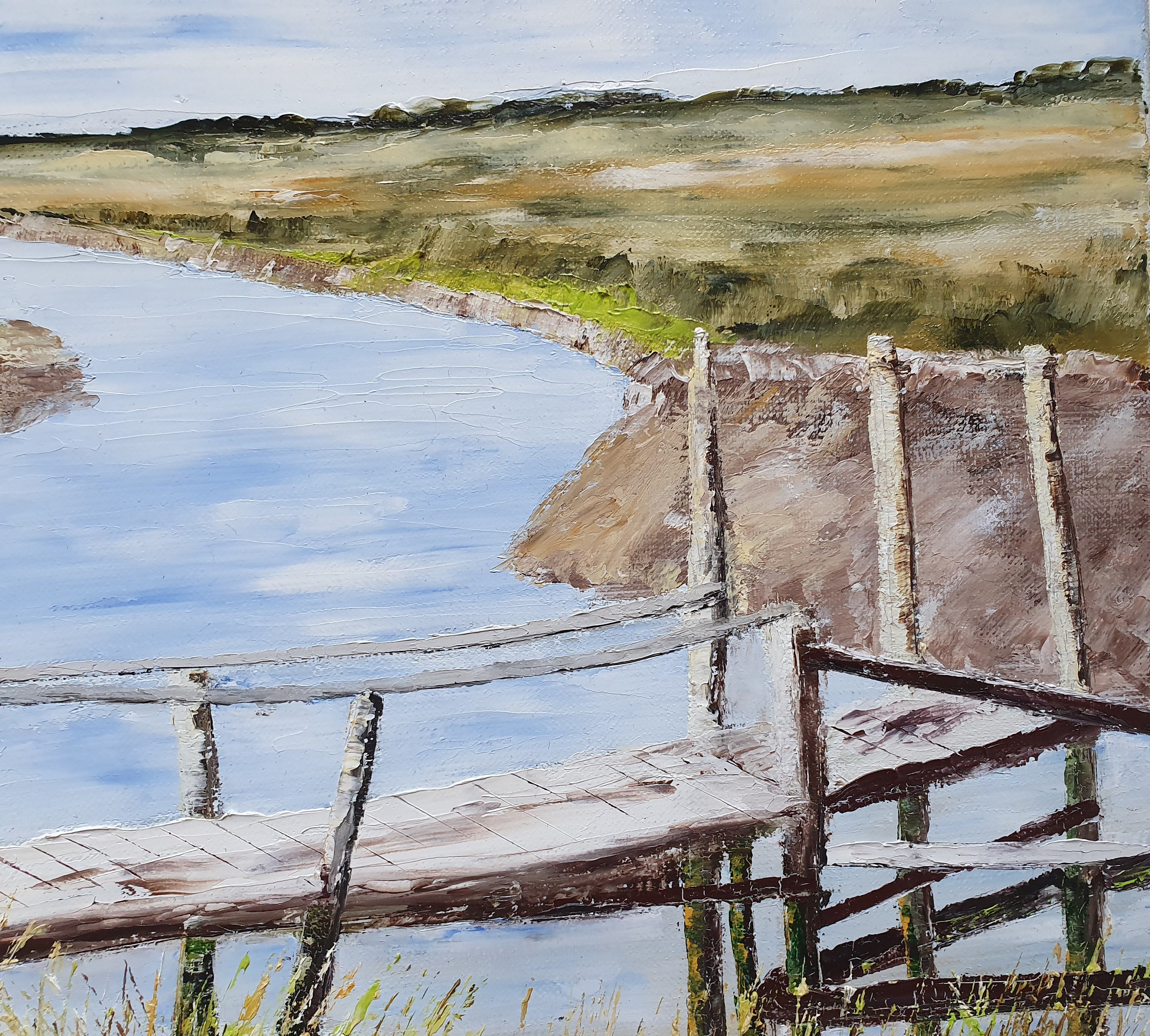 Table the Port of the Bec in Vendée Oil Painting With a Knife - Etsy