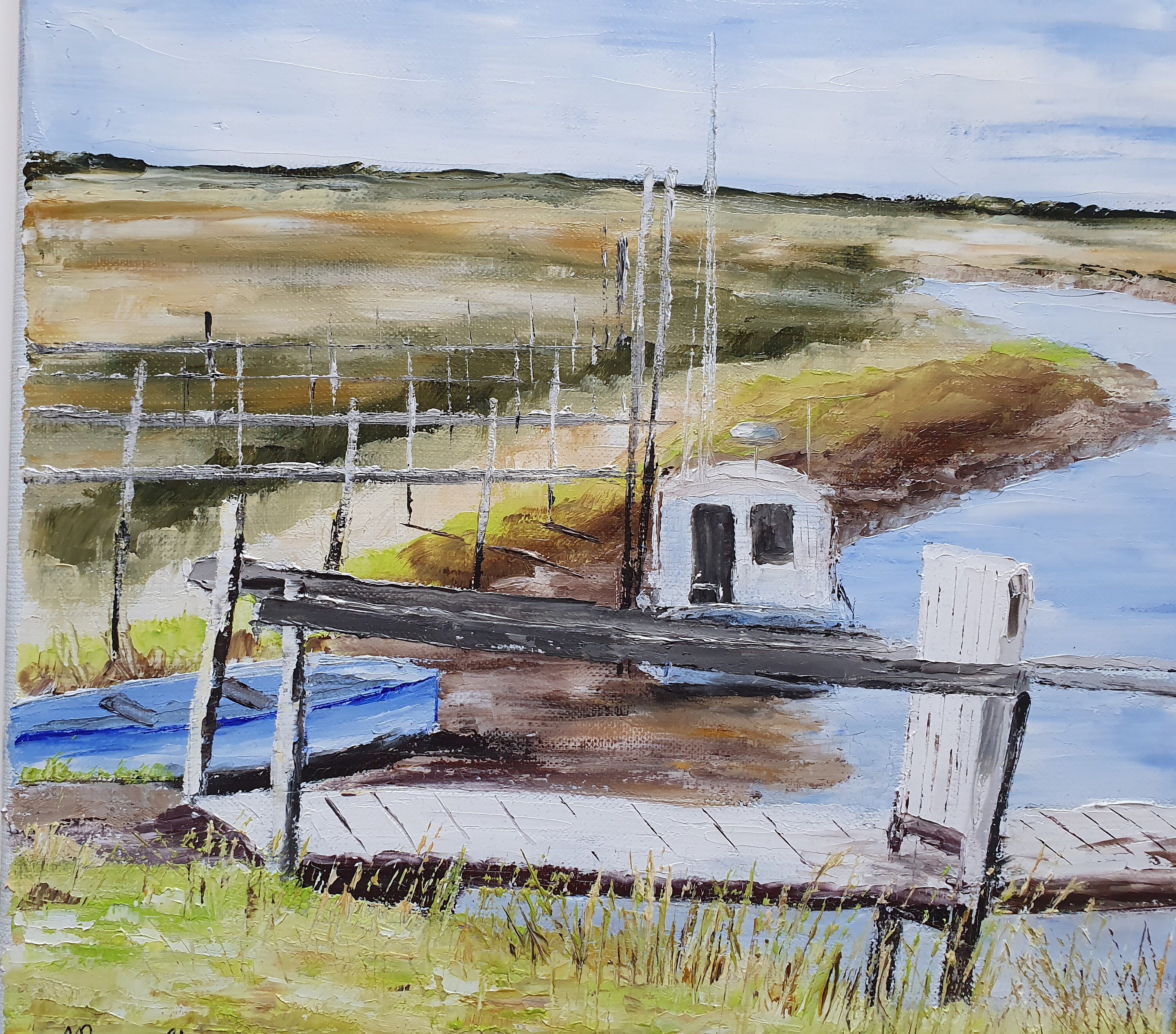 Table the Port of the Bec in Vendée Oil Painting With a Knife - Etsy