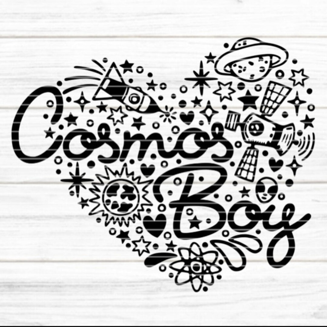 Cosmos Boy Cutting File SVG DXF FCM, Space, Galaxy, Text, Outer Space ...