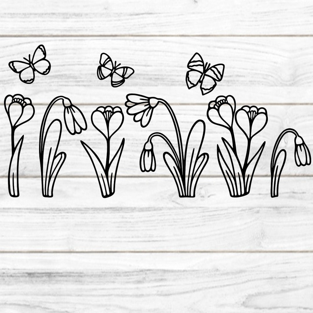 Spring Flowers Cutting File SVG DXF FCM, Flowers, Decoration, Window ...