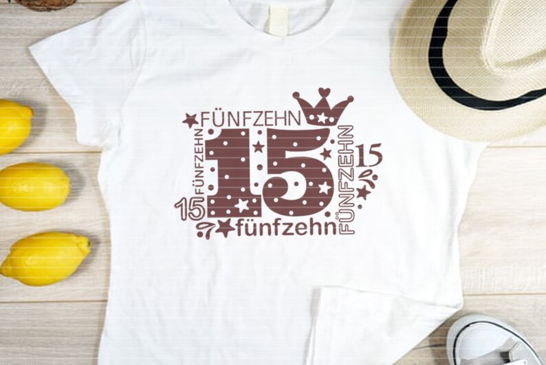 Number Fifteen Plotter File SVG DXF FCM, Kids, Crown, Number, 15 ...
