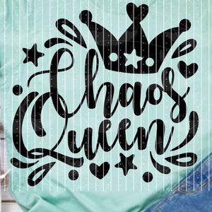 Chaos Queen Plotterdatei SVG DXF FCM, Queen, Herz, Frau, Chaos, Krone ...