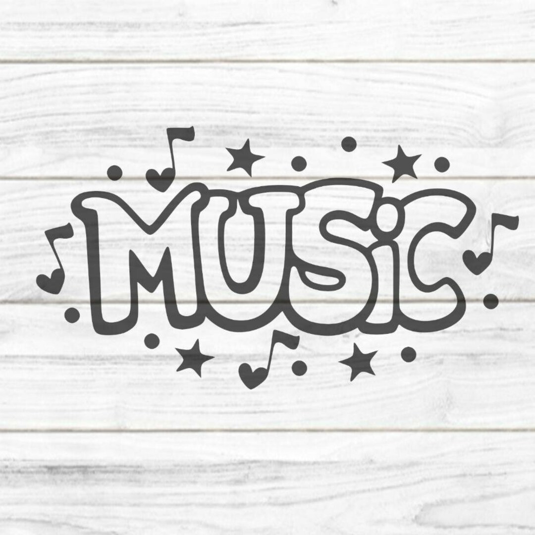 Music Cutting File SVG DXF FCM, Hearts, Music Notes, Text, Stars, Laser ...