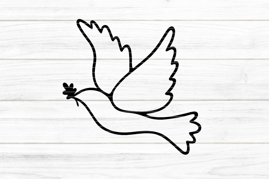 Dove Contour Cutting File SVG DXF FCM, Peace, Wedding, Baptism ...