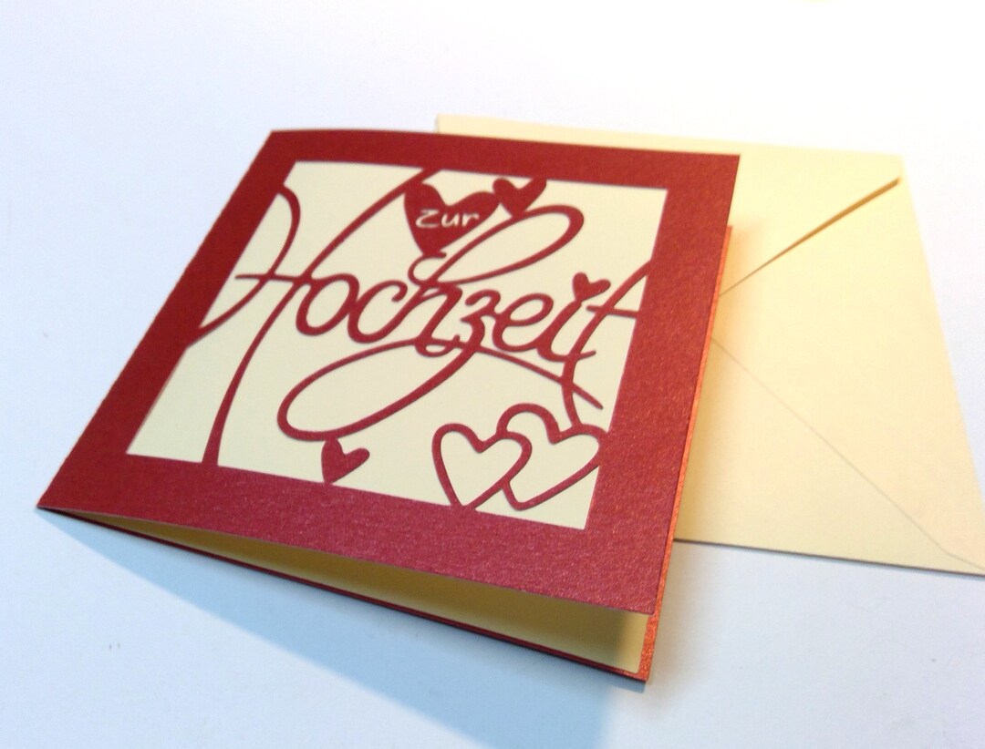 Faltkarte Hochzeit Plotterdatei SVG DXF FCM, Karte, Hochzeit, Herzen ...