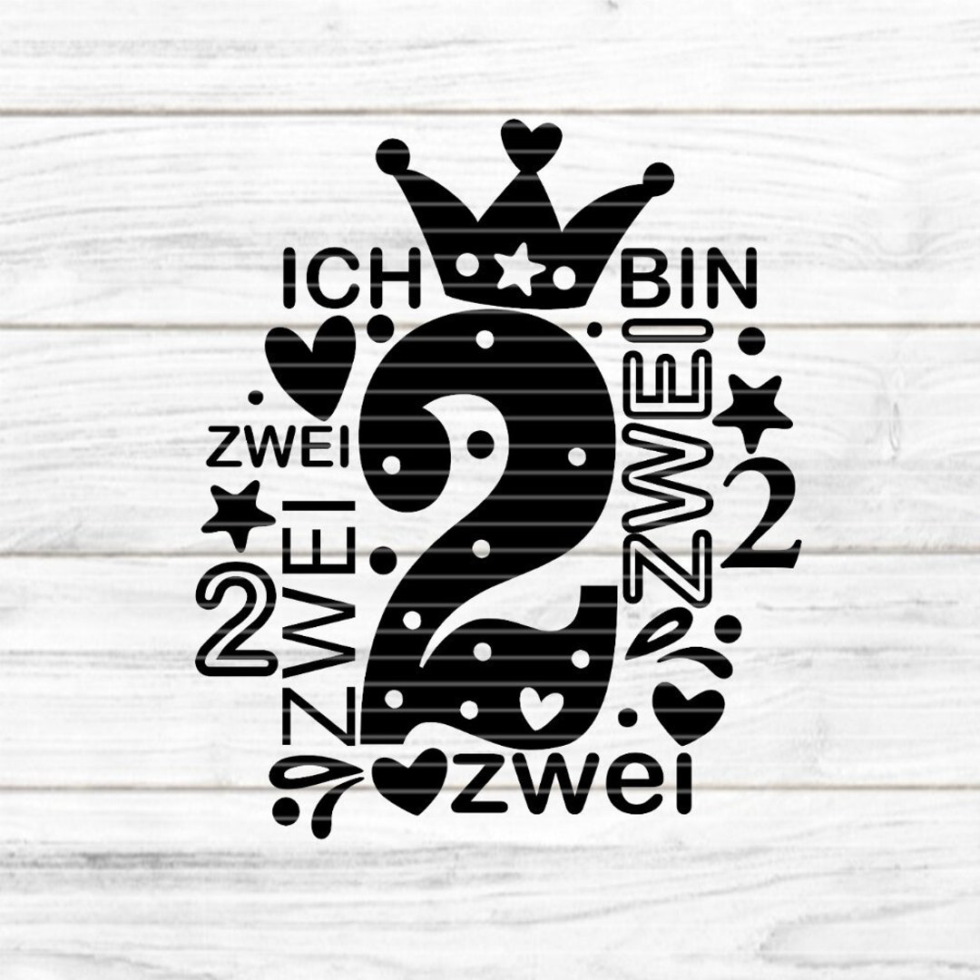 Number 2 Plotter File SVG DXF FCM, Baby, Crown, Two, Number, 2, Number ...