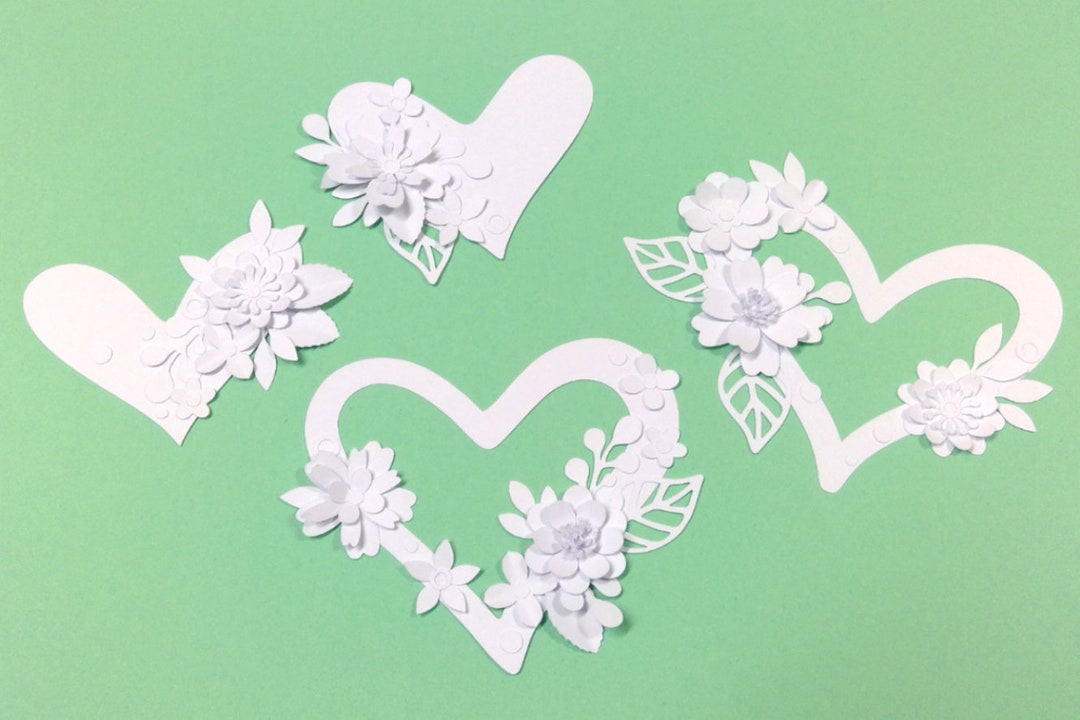 Flowers and Heart Cutting File SVG DXF FCM, Heart, Flowers, Mother's ...