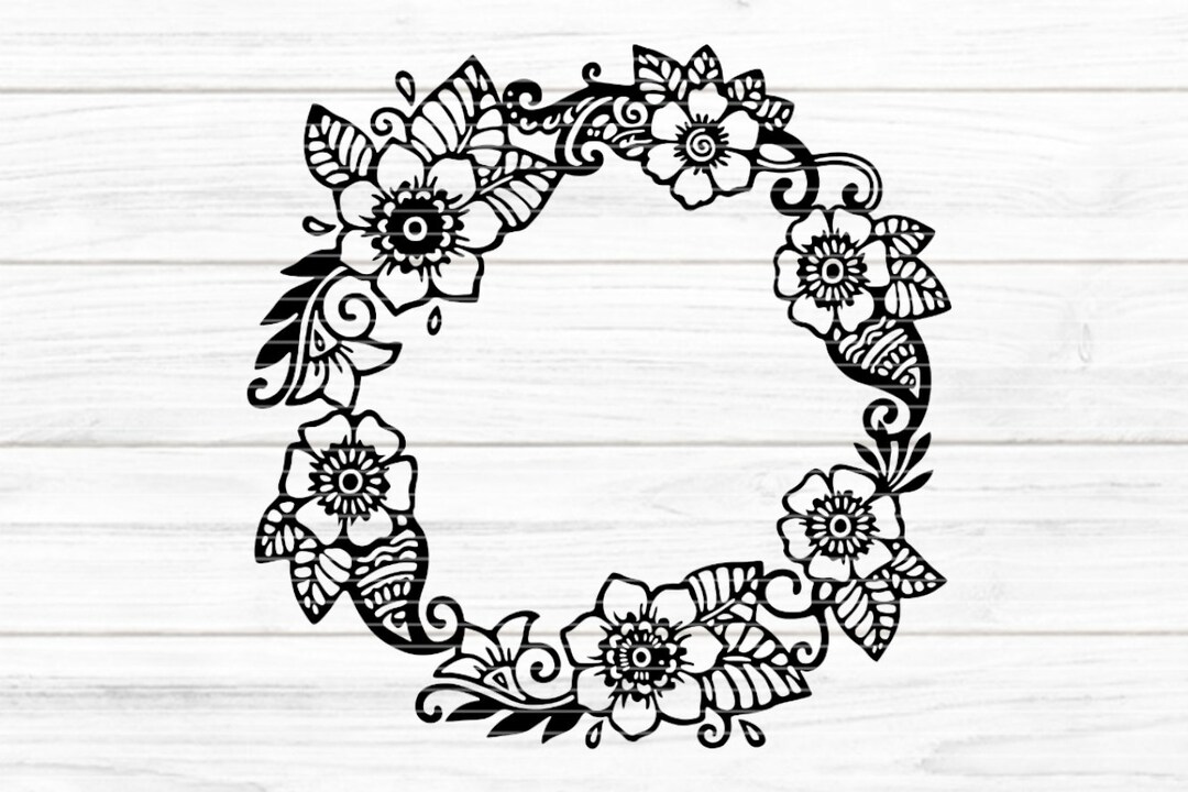 Blumenkranz Plotterdatei SVG DXF FCM, Blumen, Muttertag, Kranz, Jubiläum, Geburtstag, Druck ...