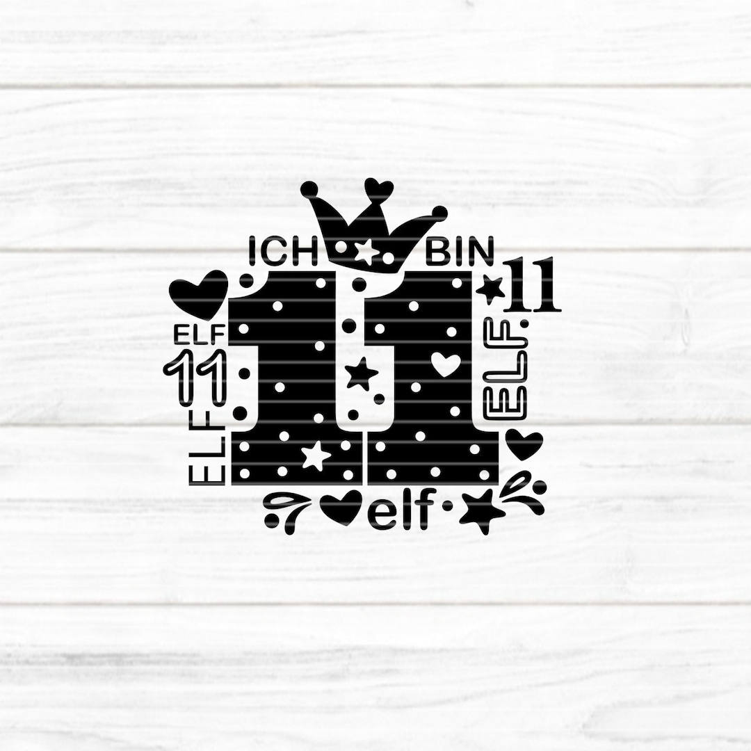 Zahl Elf Plotterdatei SVG DXF FCM, Kinder, Krone, Zahl, 11, elf ...