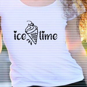 Ice Time Plotterdatei SVG DXF FCM, Eis, Eis Zeit, Sommer, Party, Sonne, Urlaub, Folien, Laser ...