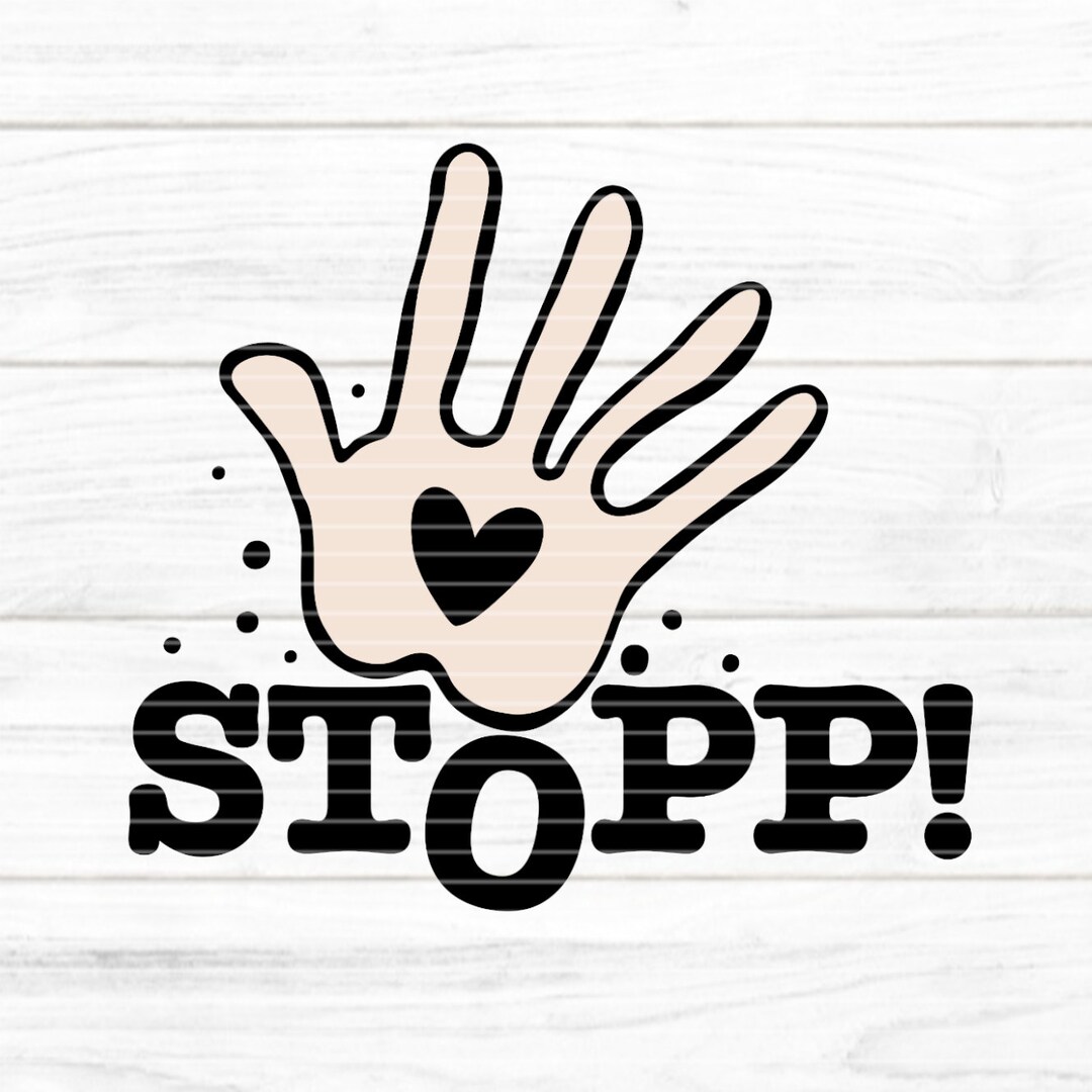 Stop Plotter File SVG DXF FCM, Hand, Decoration, Heart, Stop, Attention ...