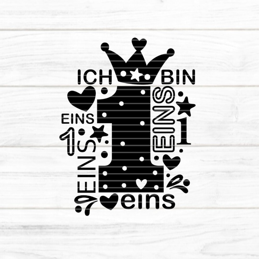 Number 1 Plotter File SVG DXF FCM, Baby, Crown, One, Number, 1 ...