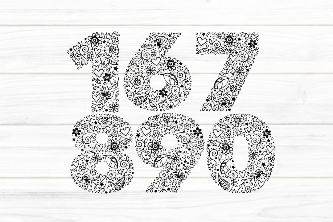 Flower Numbers 6-9 Cutting File SVG DXF FCM, Flowers Numbers Birthday ...