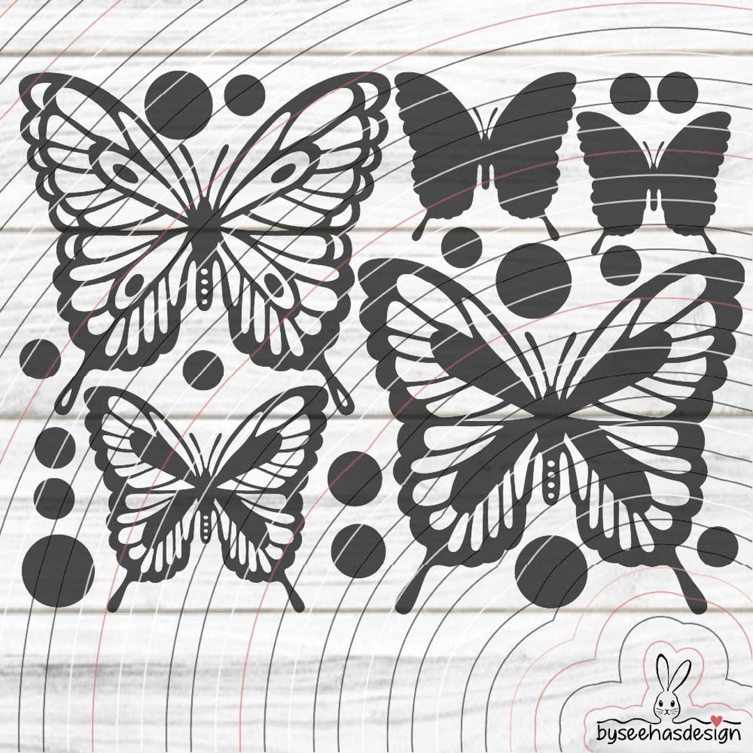 Butterflies Cutting File SVG DXF, Decoration, Spring, Window, Spring ...