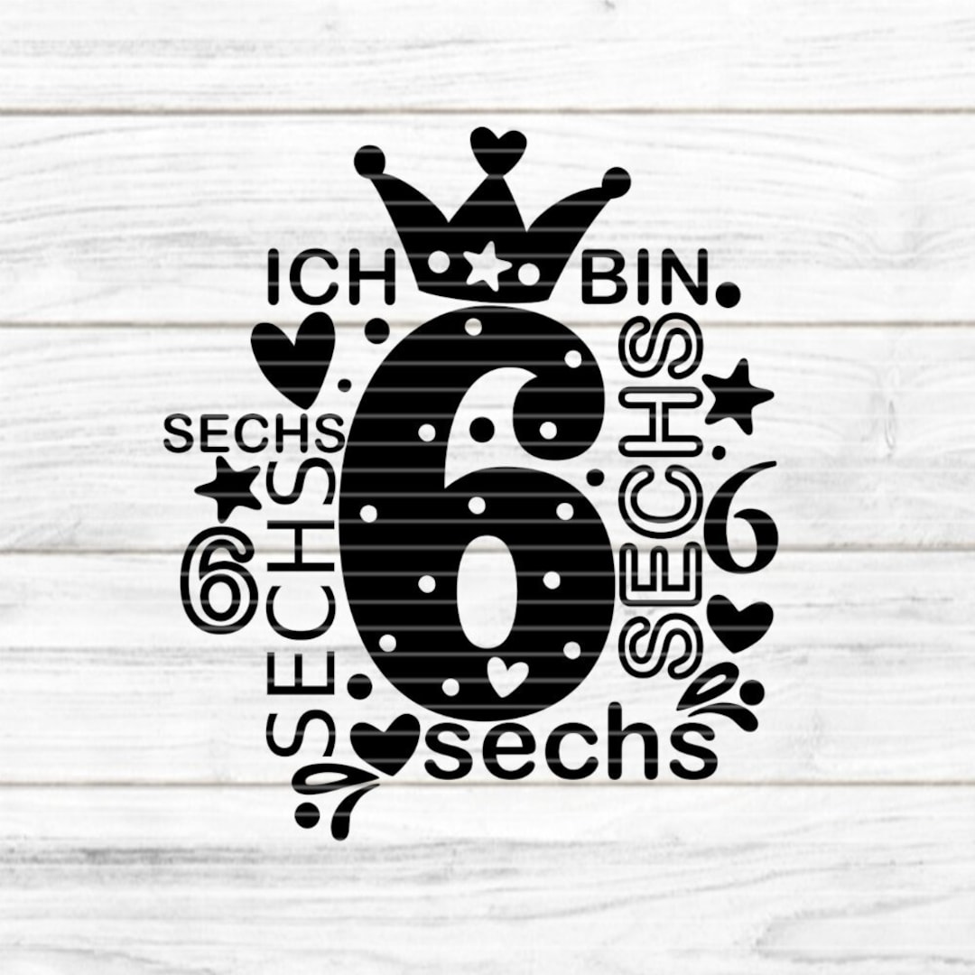 Number 6 Plotter File SVG DXF FCM, Children, Number, Number, Six, 6 ...
