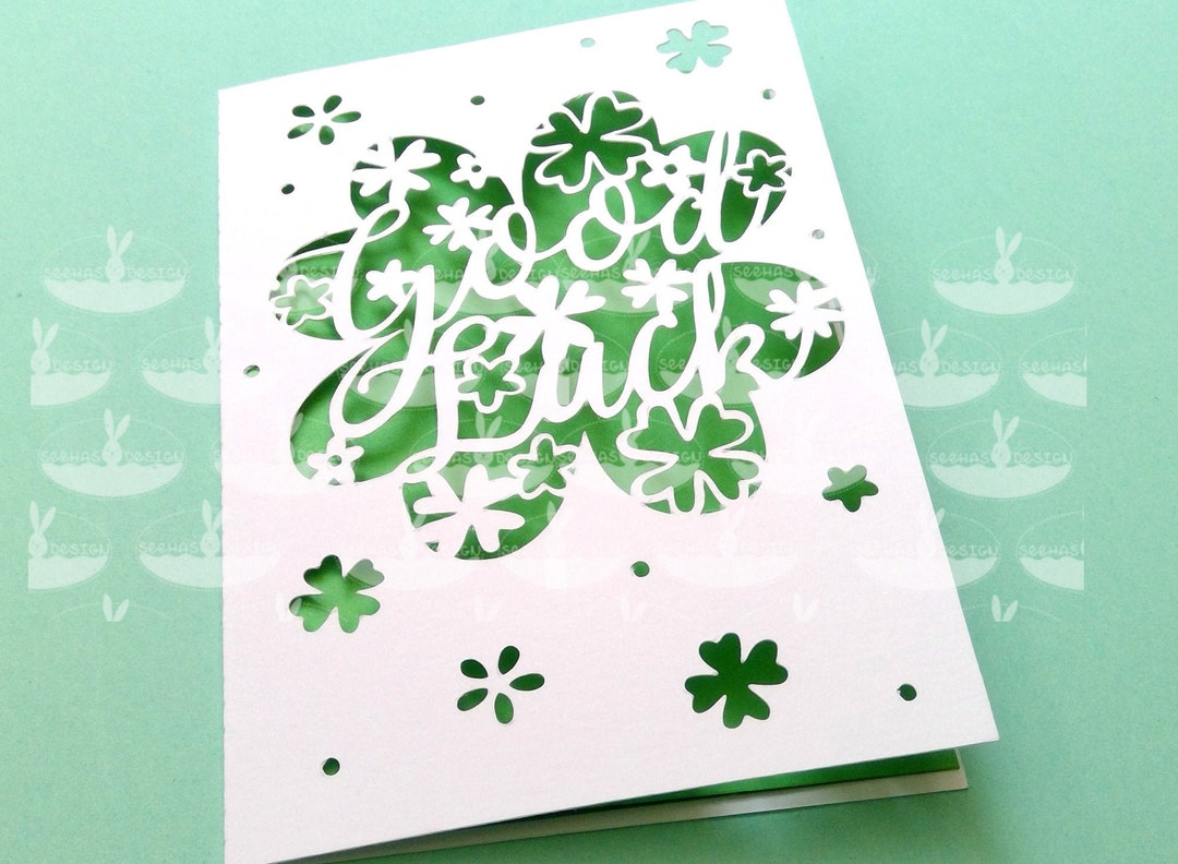 Good Luck Card Cutting File SVG DXF FCM Birthday New Year - Etsy