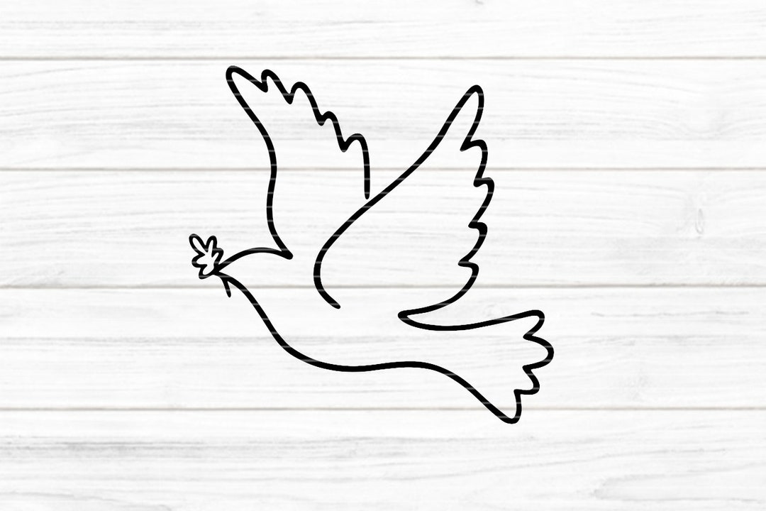 Taube Plotterdatei SVG DXF FCM, Hochzeit, Frieden, Kommunion, Verlobung ...