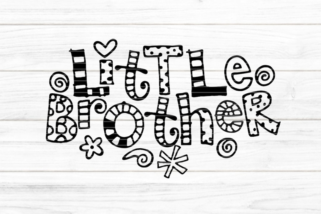 Little Brother Cutting File SVG DXF FCM Lettering Font - Etsy