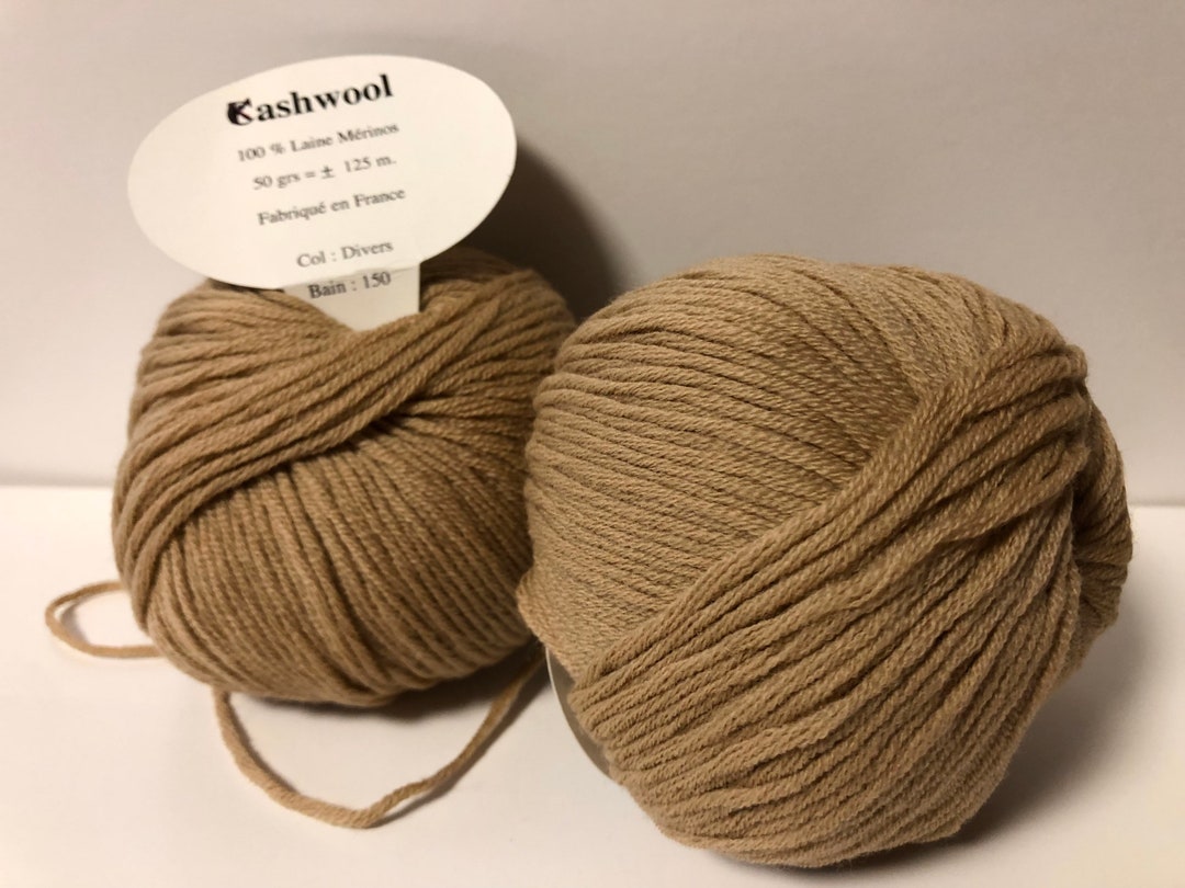 Lot of 10 Balls of Merino Wool Café Au Lait Various 150/ Made in FRANCE ...