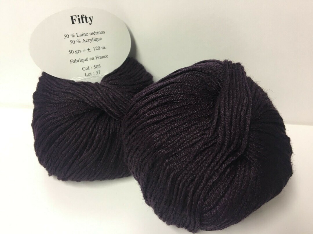 Pack of 10 Balls of 50% Merino Wool/ Plum 505/ Made in FRANCE - Etsy