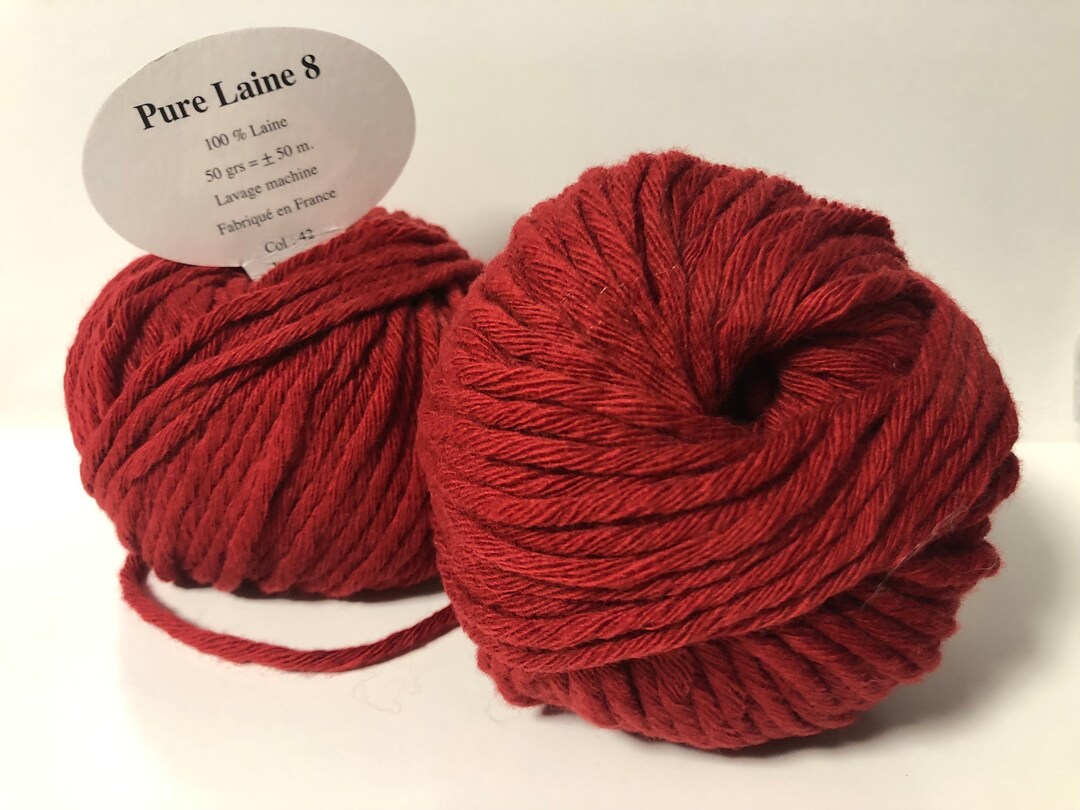Lot of 10 Balls of Dark Red Chunky Wool 42/made in FRANCE - Etsy UK