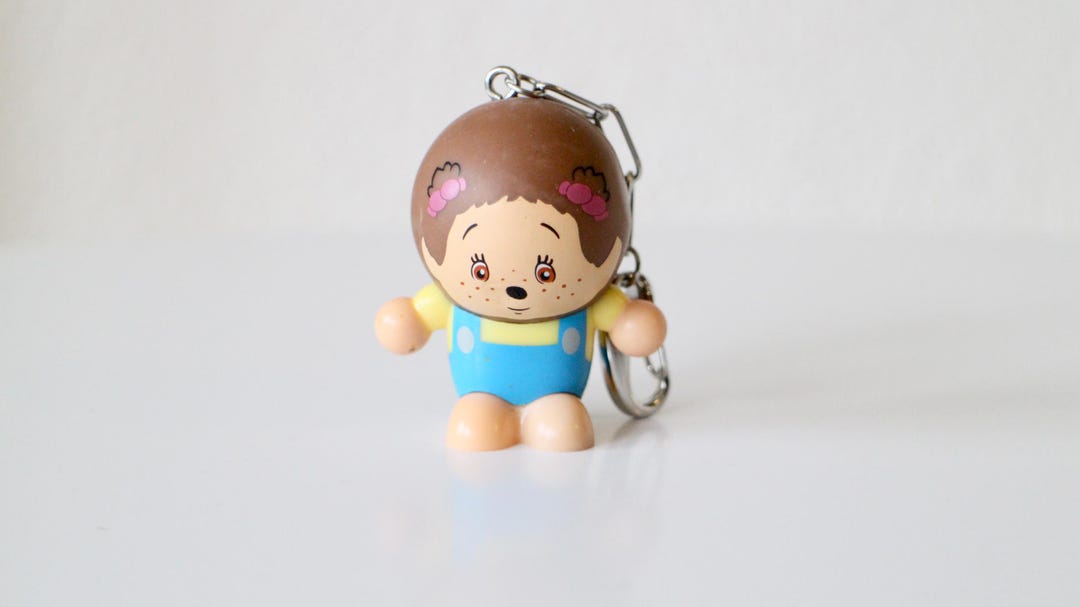 Kiki Monchhichi Keychain in Silver Stainless Steel Handmade - Etsy