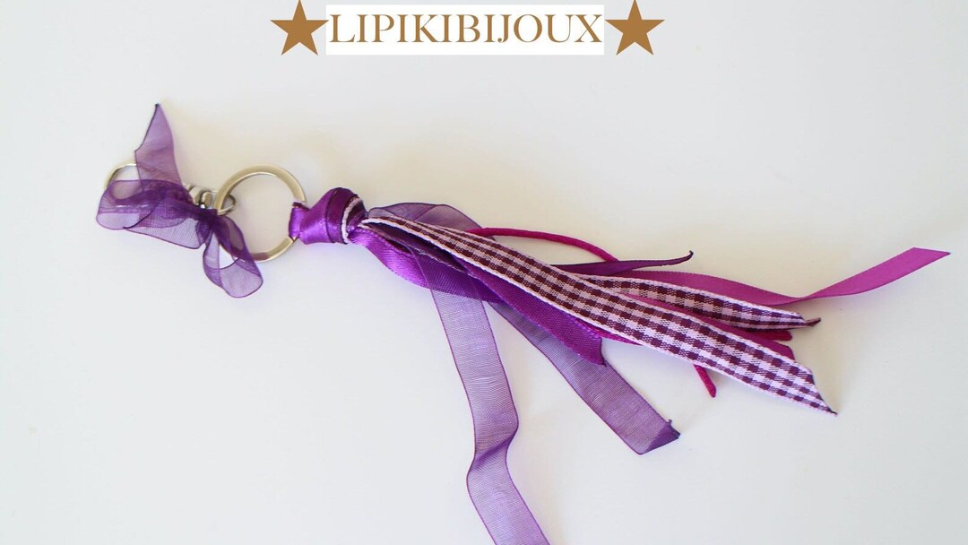 Purple Key Ring Bag Charm in Various Ribbons Handmade - Etsy Australia