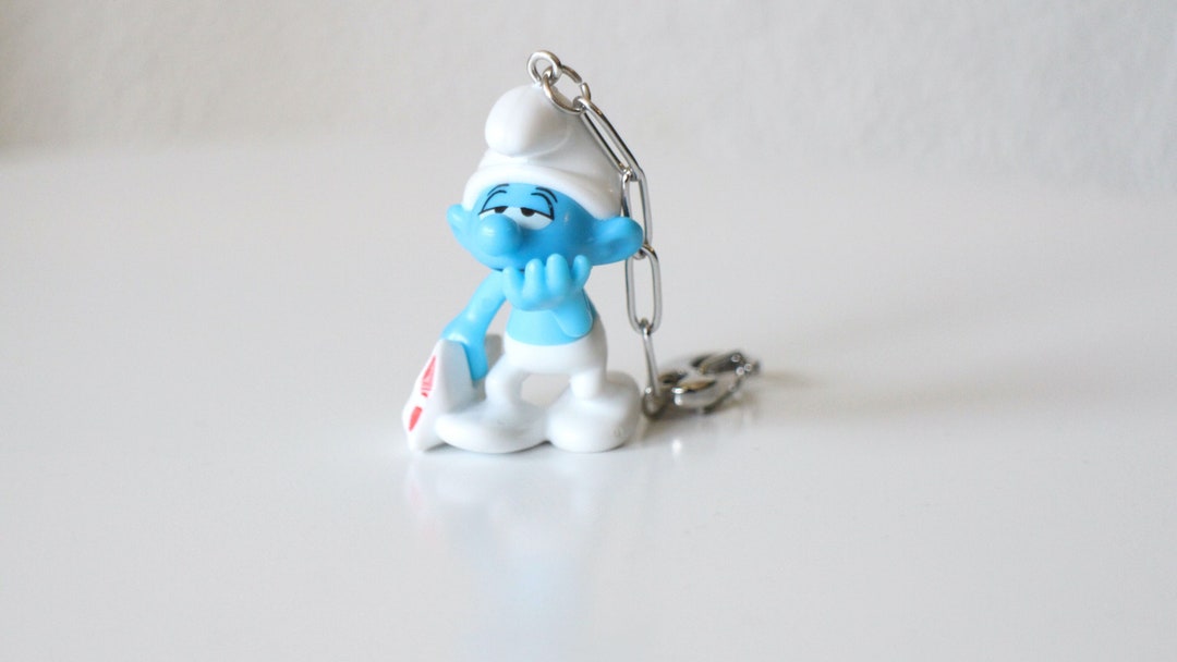 Sleeping Smurf Keychain Silver Stainless Steel Handmade - Etsy
