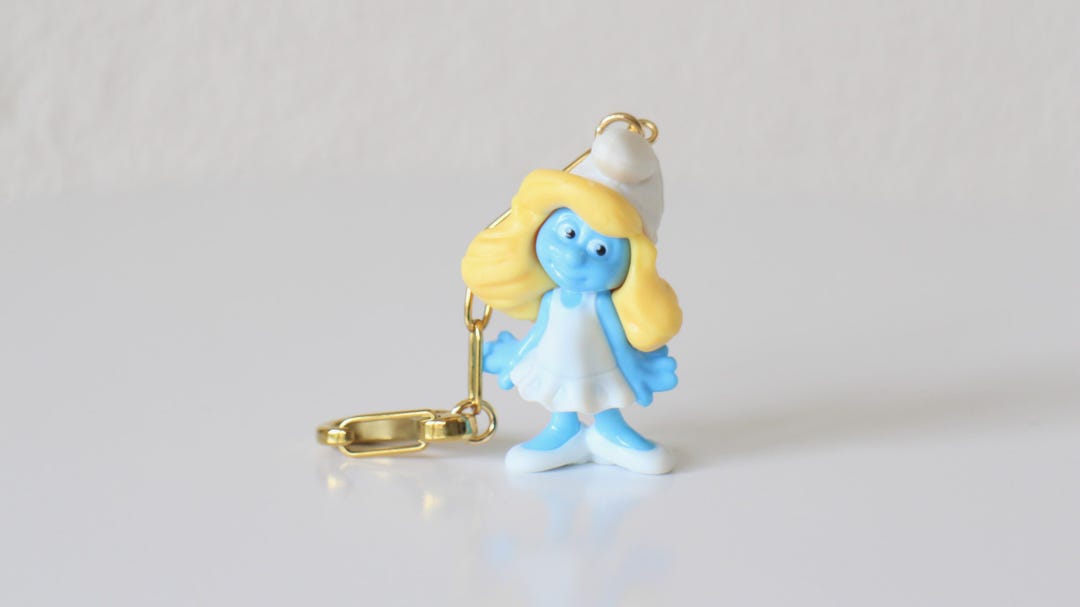 Smurfette Keychain in Gold Stainless Steel, Handmade - Etsy