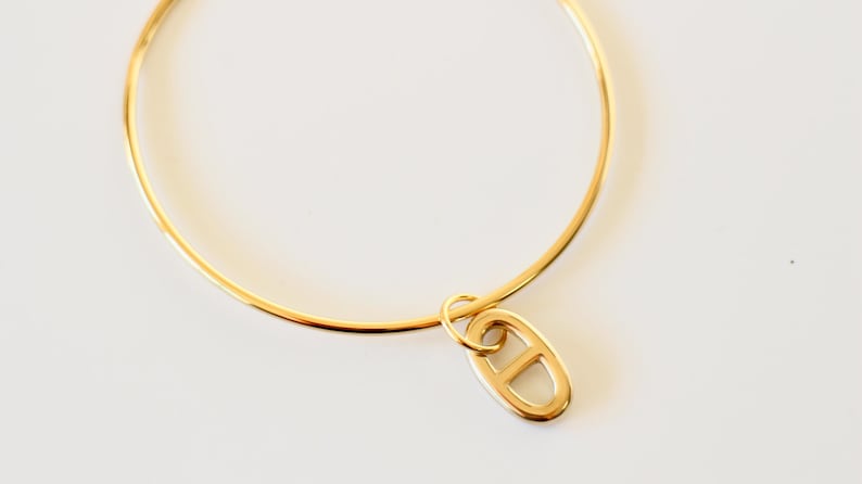 Bracelet jonc en Acier inoxydable or grain de café Fait-main - Etsy France