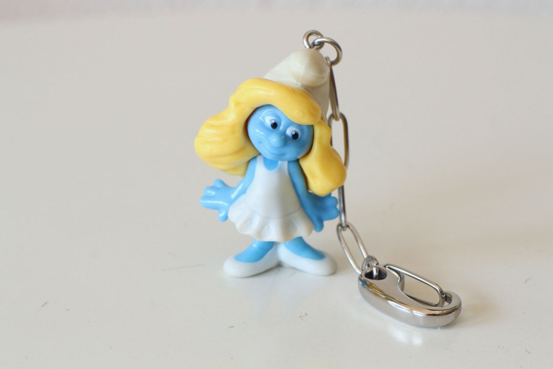 Handmade Silver Stainless Steel Smurfette Keychain - Etsy