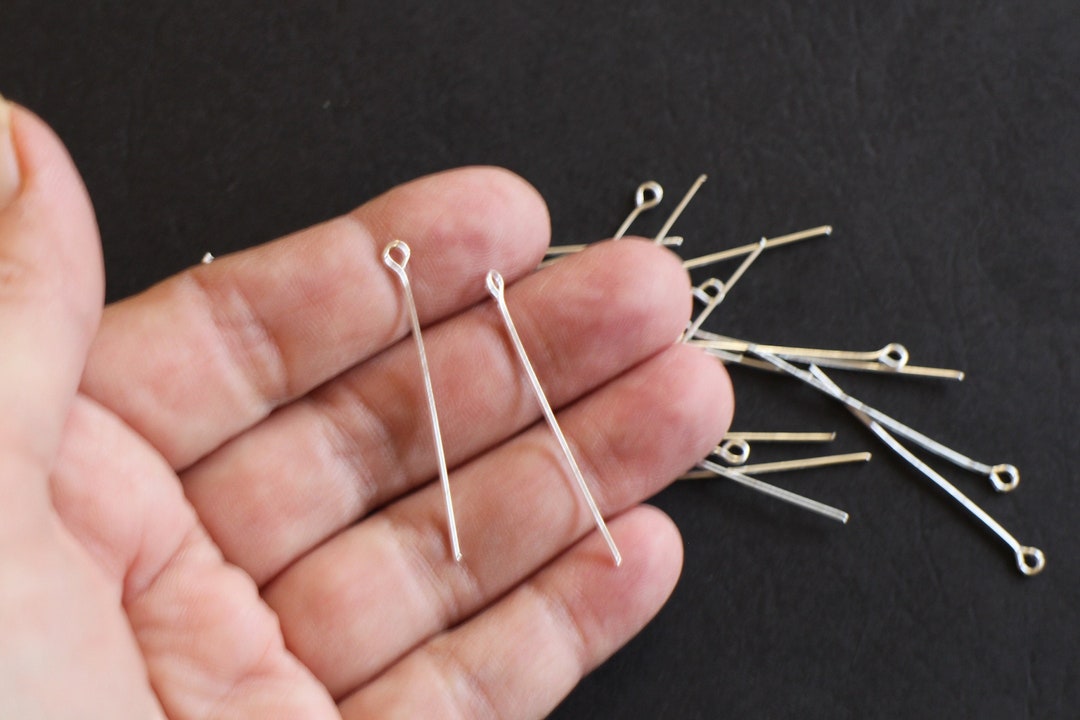 50 Silver Metal Eye Pins 40 X 0.7 Mm - Etsy UK