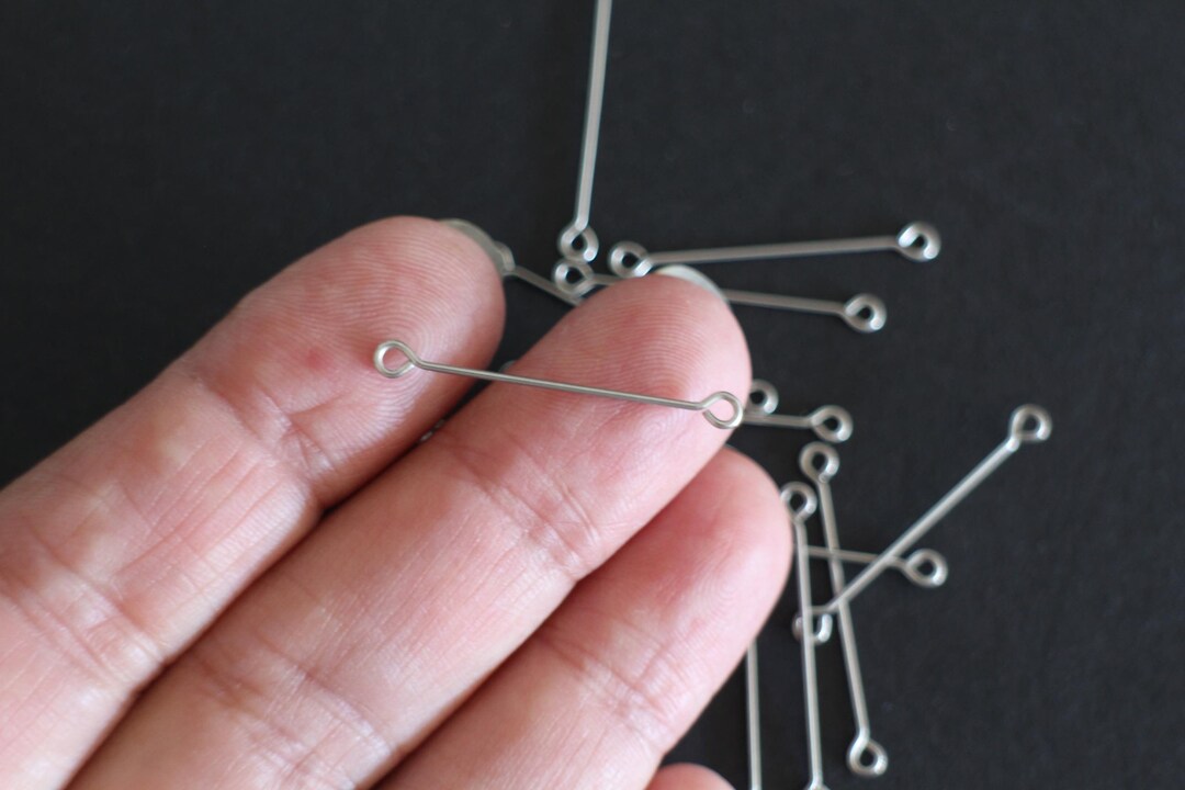 20 Rods Double Eye Loops in 304 Stainless Steel Silver 30 Mm - Etsy