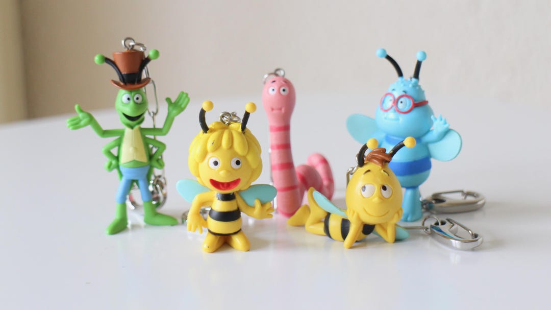 Maya the Bee Willy Max Barry and Flip Character Keychains in Silver ...